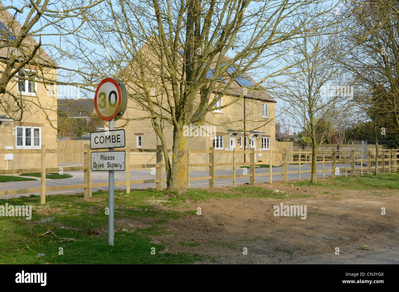 Newly built eco-friendly housing association houses, Combe, Oxfordshire ...