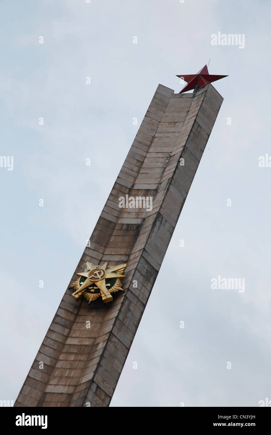 Monument to the Derg communist military junta, led by Mengitsu Haile ...