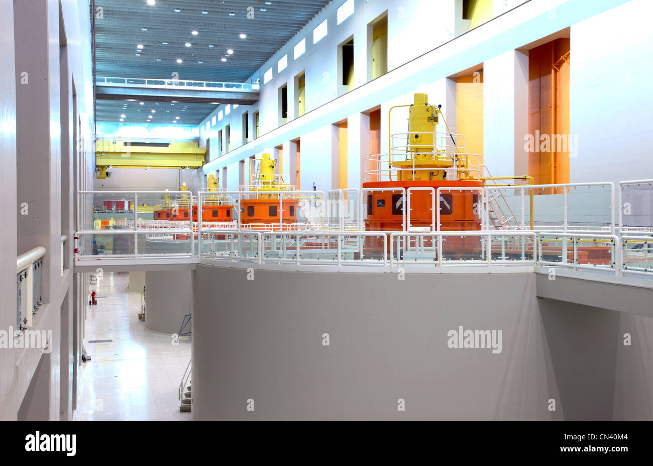Power house Bonneville dam electrical turbines generators, OR Stock ...