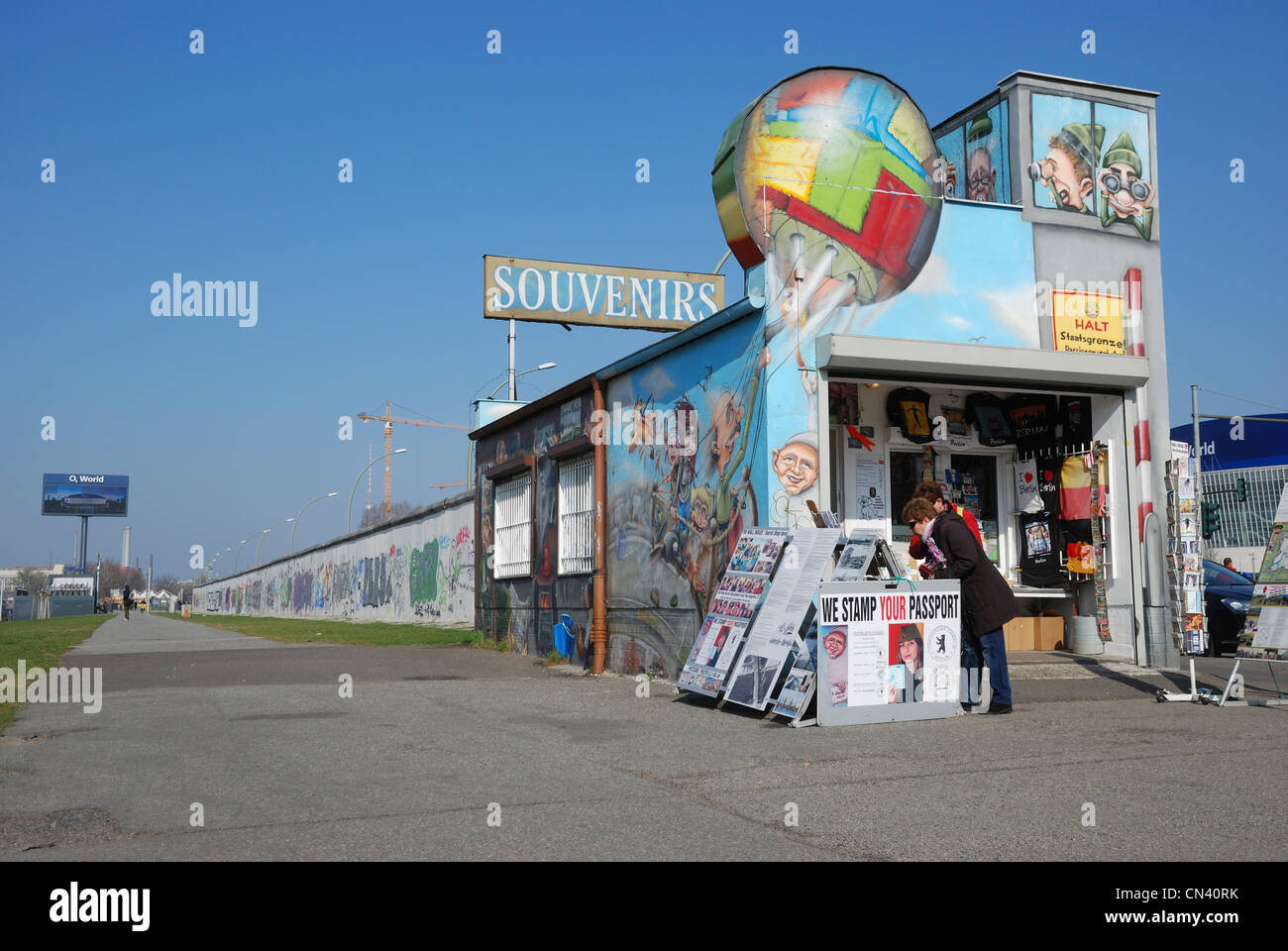 A souvenir shop by the Berlin Wall at the East Side Gallery, Berlin ...