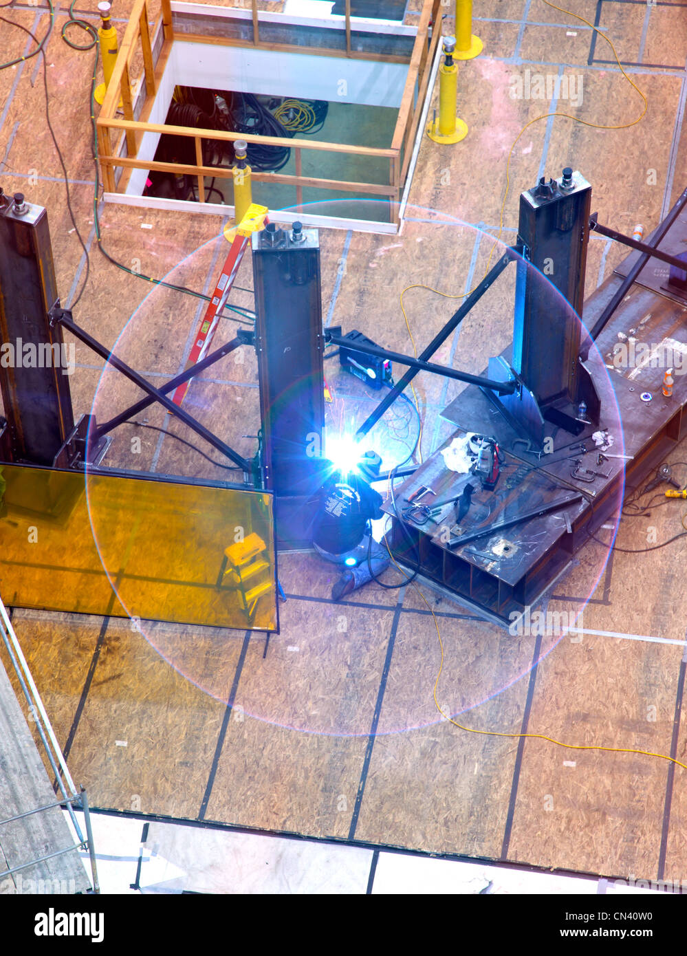 Welder working in a power plant, Bonneville Oregon Stock Photo - Alamy