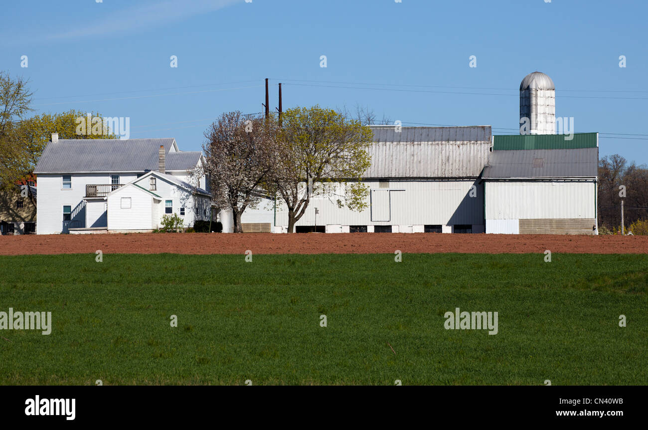 Amish Mennonite farm in Lancaster County Pennsylvania USA Stock Photo ...