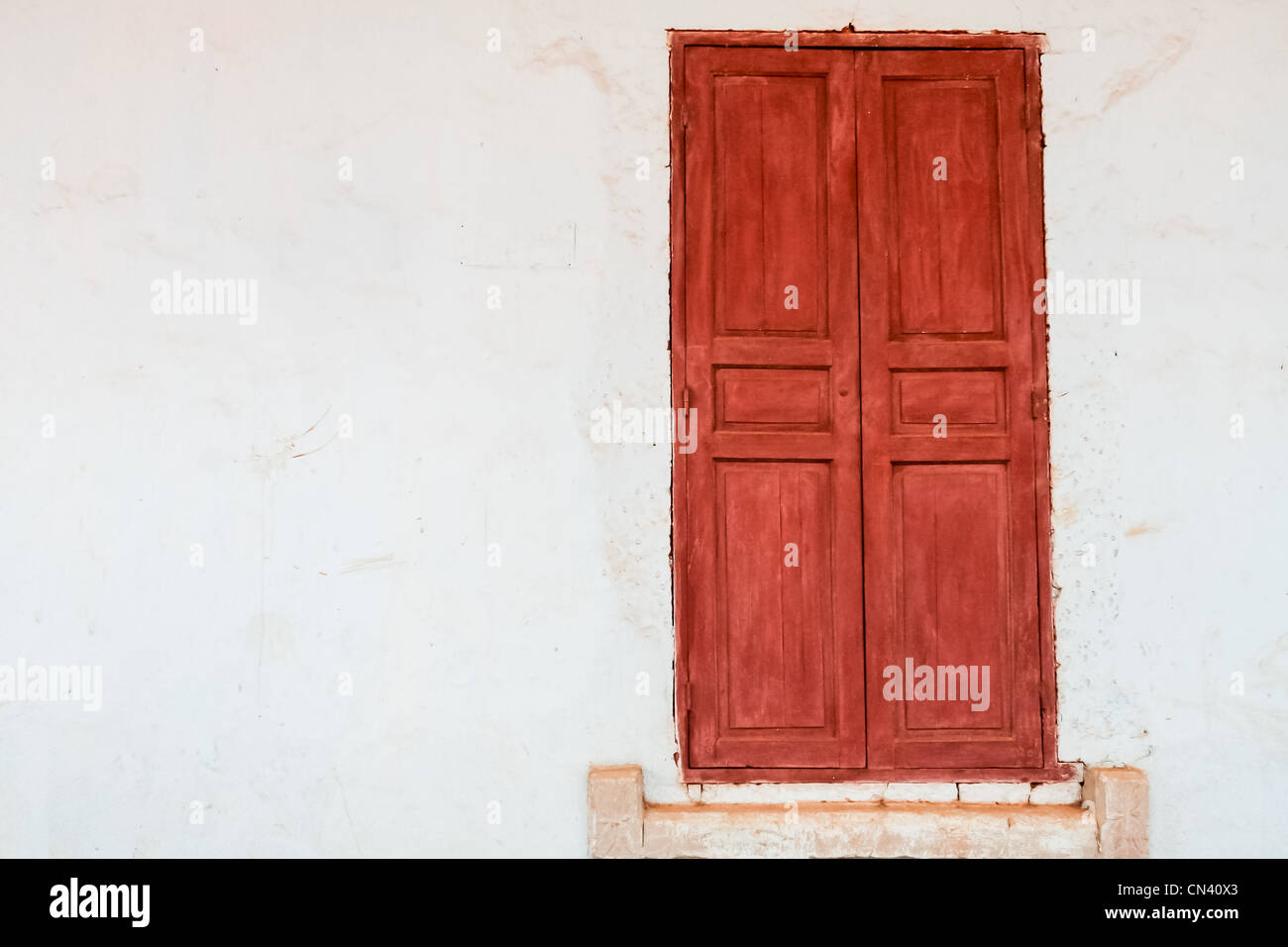 Window of typical architecture near Fianarantsoa, Madagascar highlands ...