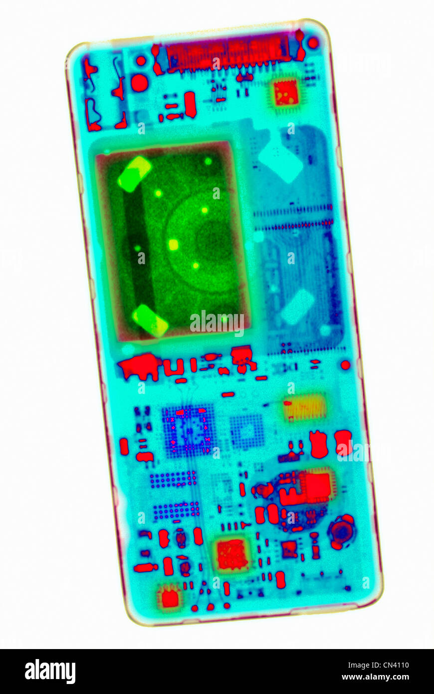 colorized x-ray of an Apple iPod Stock Photo - Alamy