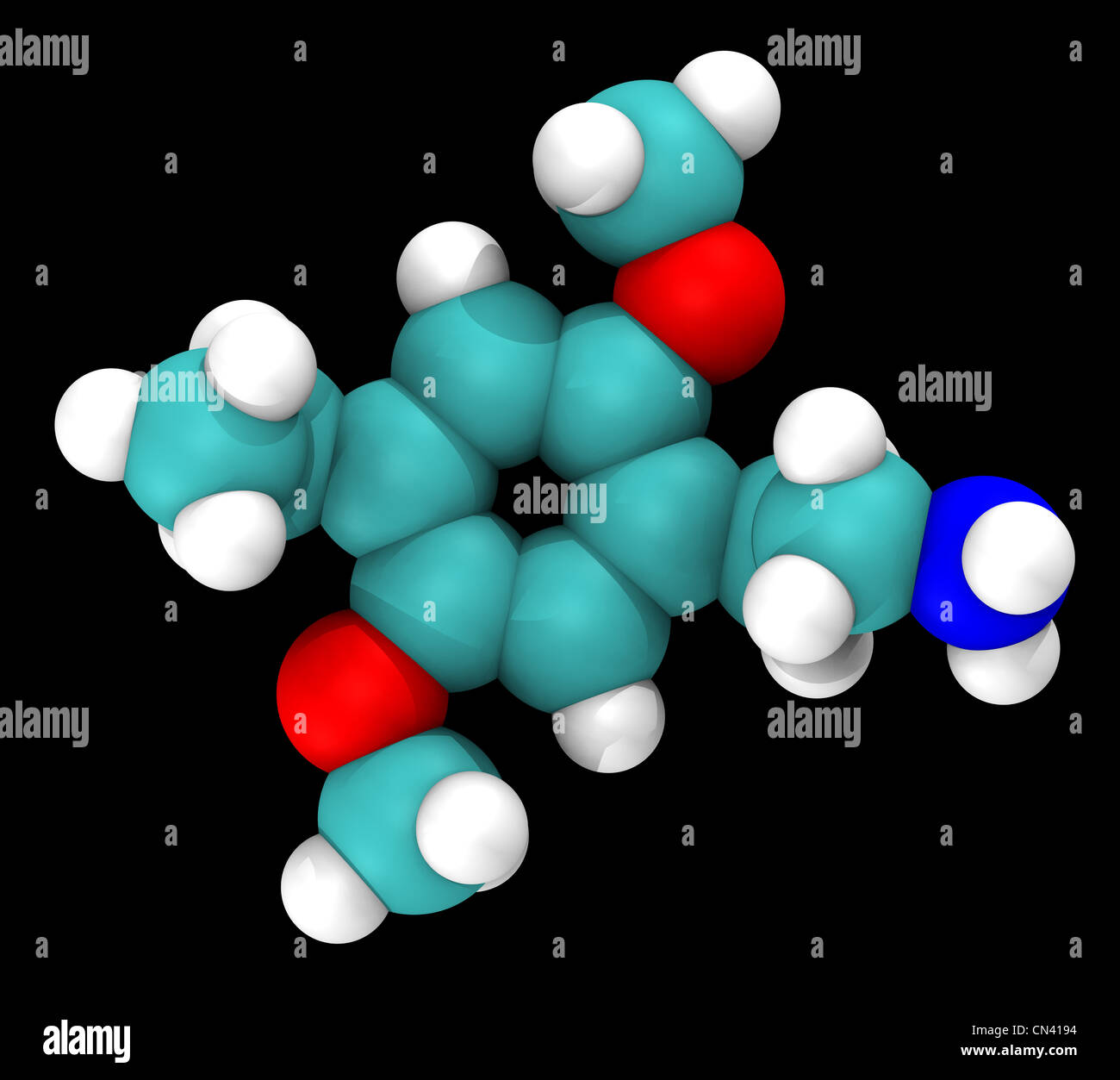 Computer generated three dimensional space filling molecular model hi ...