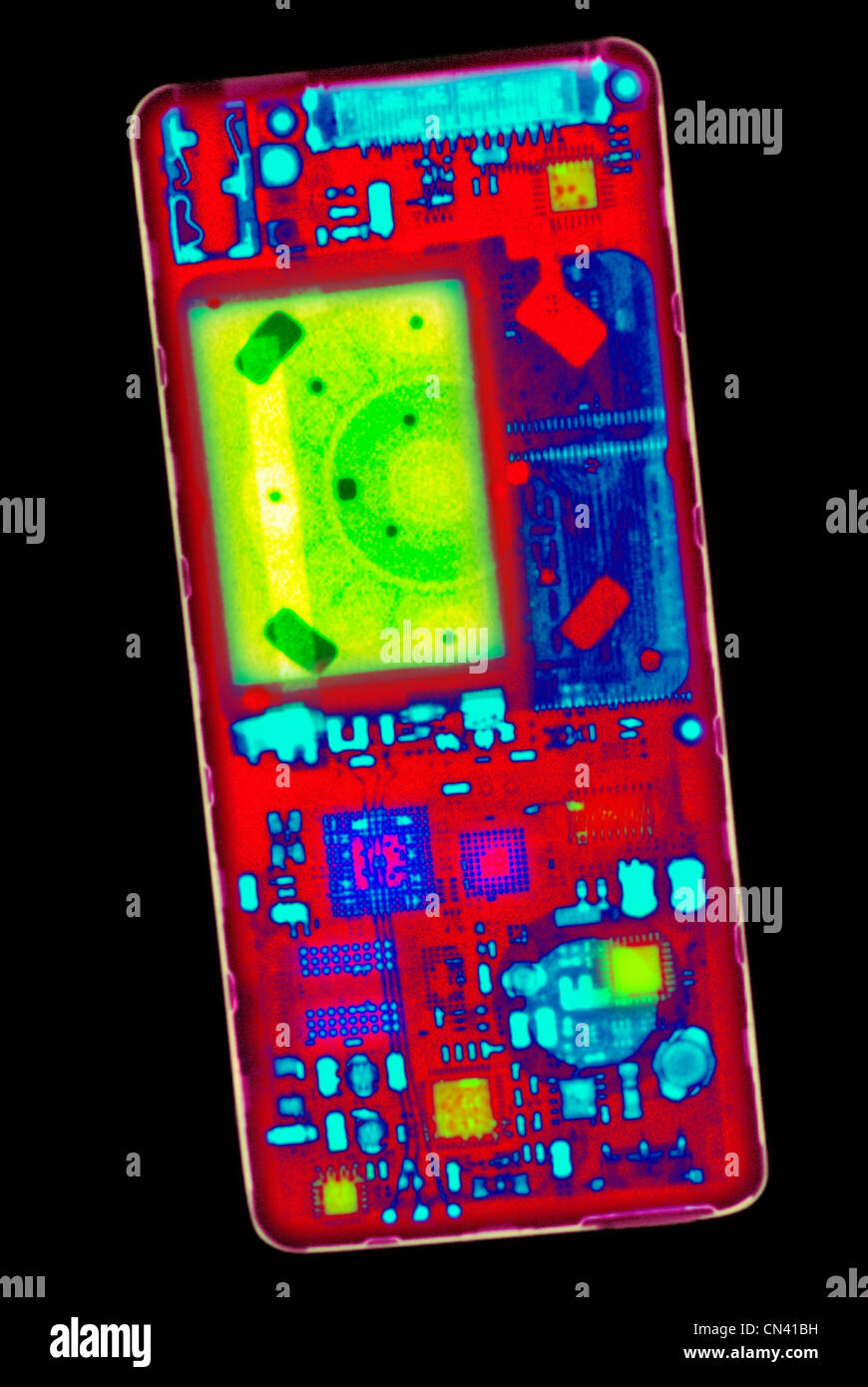 colorized x-ray of an Apple iPod Stock Photo - Alamy