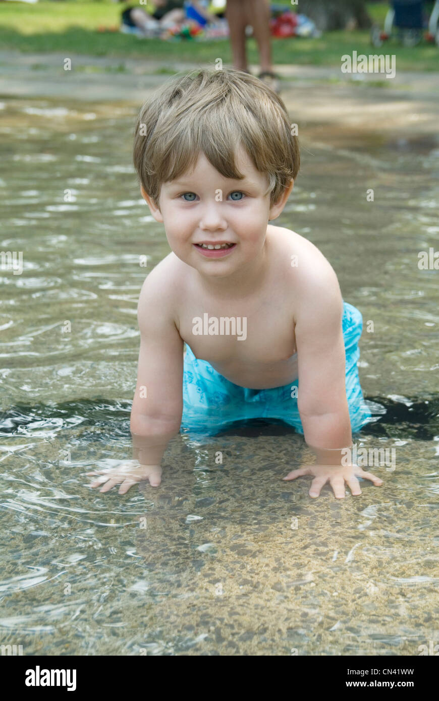 Portrait of a Little Boy Playing in a Wading Pool, Riverdale Farm ...