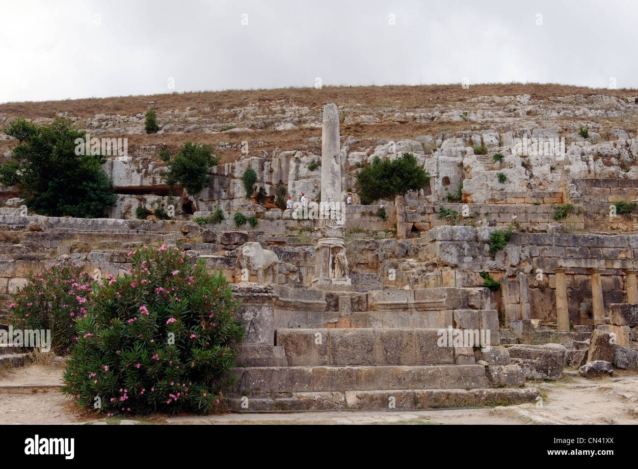 Cyrene. Libya. View of the semi circular Fountain of Cyrene or ...