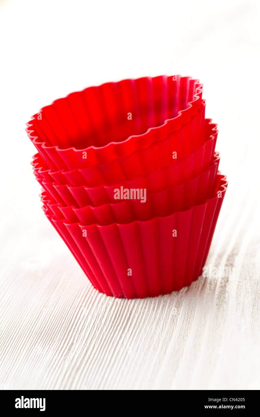 the red silicone baking cups Stock Photo - Alamy