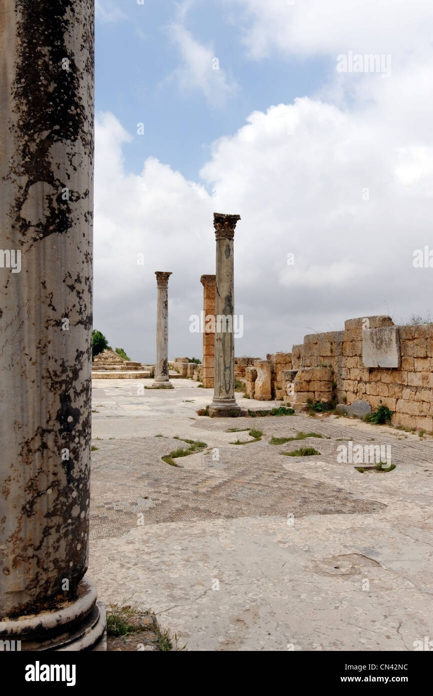 Cyrene. Libya. View of the Frigidarium or cold room with elegant ...