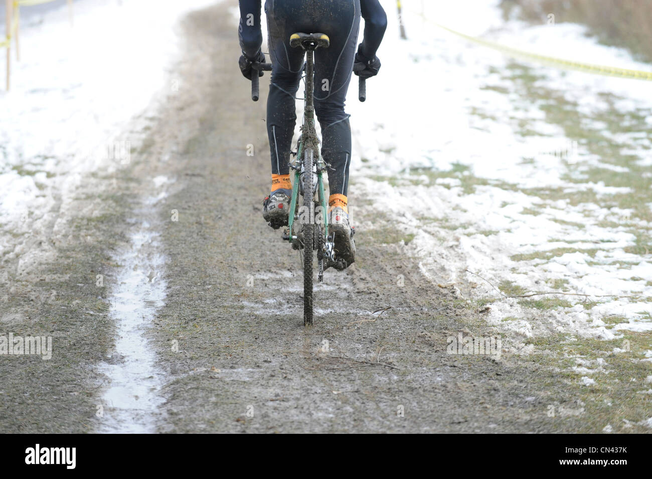 Back of a cyclist in a Cyclocross race, Toronto, Ontario Stock Photo ...