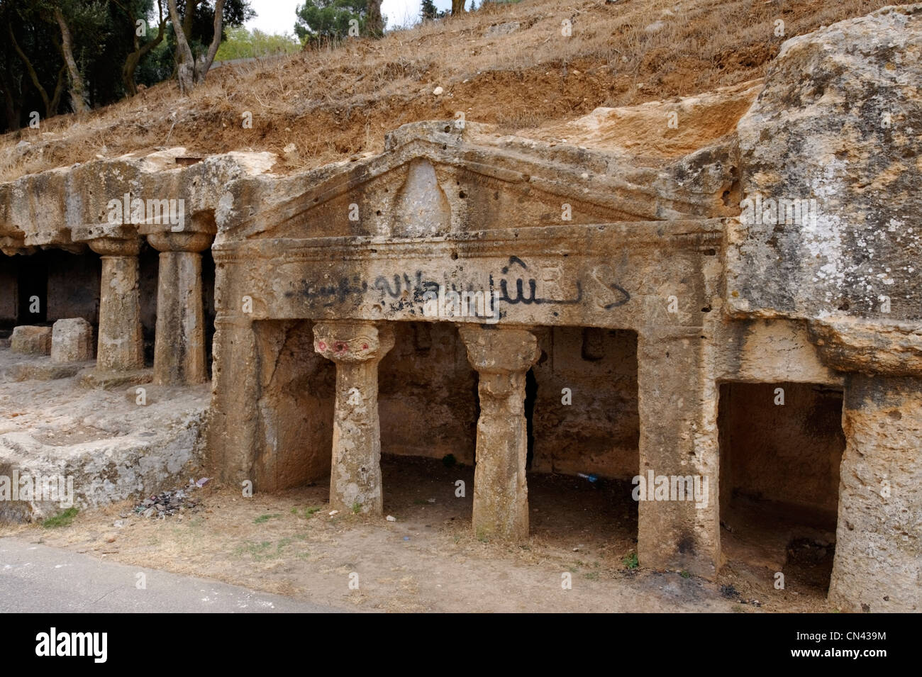 Cyrene. Libya. Cut into cliff faces overlooking the Green Mountain ...