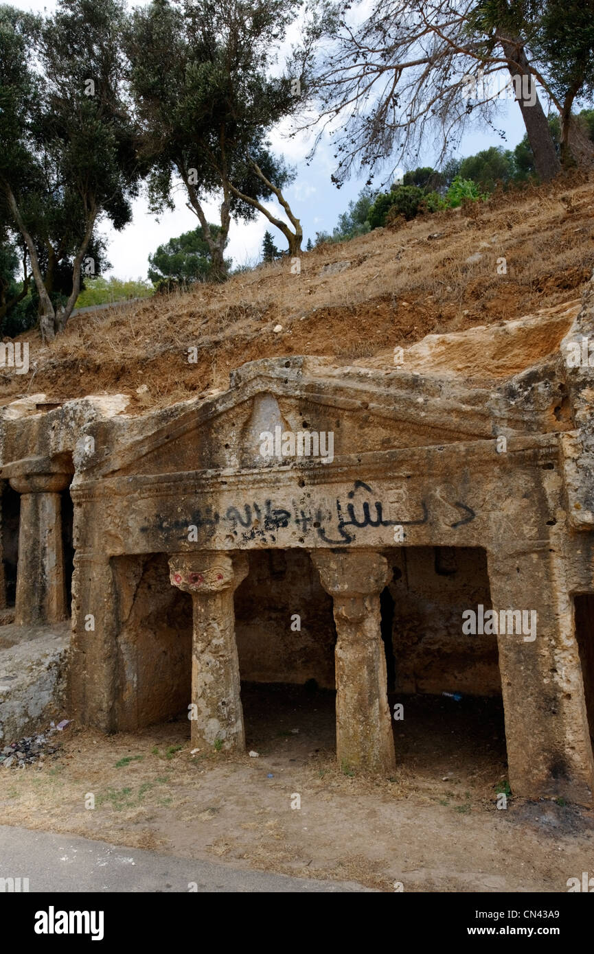 Cyrene. Libya. Cut into cliff faces overlooking the Green Mountain ...