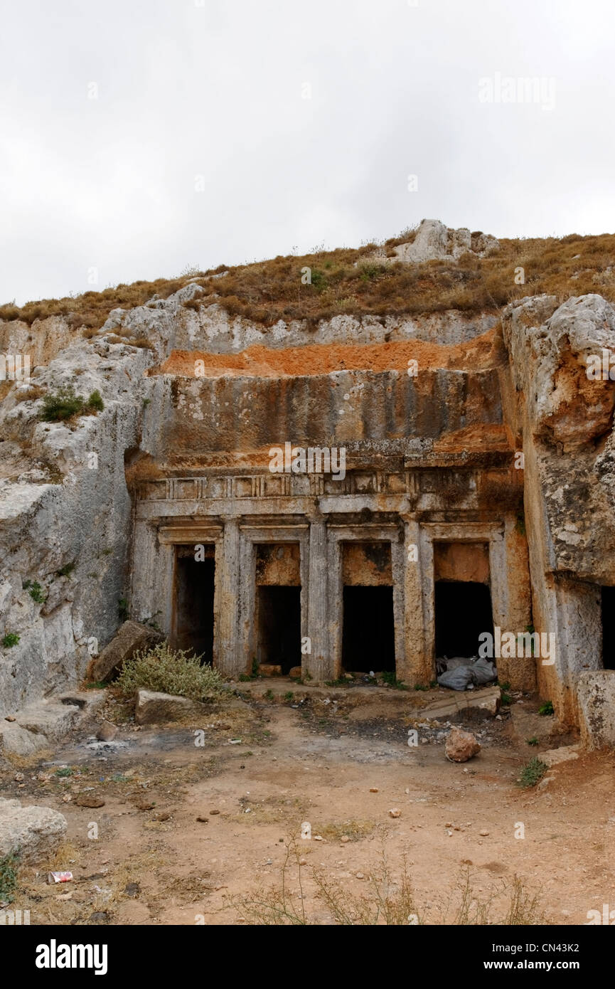 Cyrene. Libya. Cut into cliff faces overlooking the Green Mountain ...