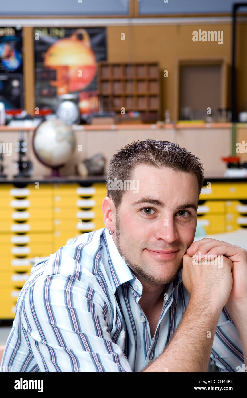 Male Student in Science Classroom, University of Manitoba, Winnipeg ...
