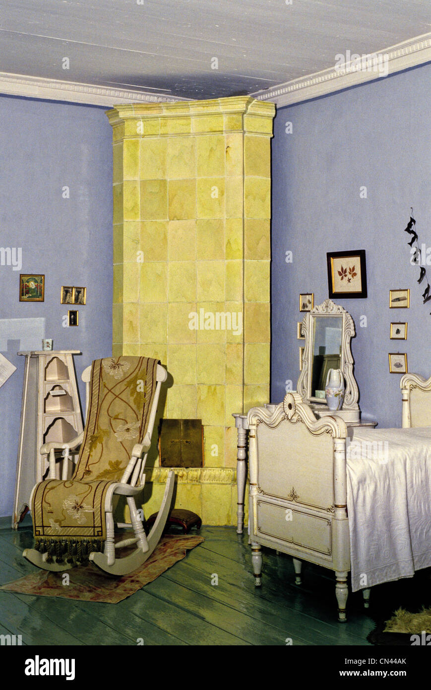 19th century bedroom in the Anjala Manor House, now a museum in ...