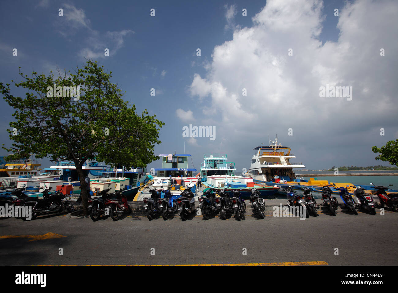 Motorbike transportation the center of Male, Maldives Stock Photo - Alamy