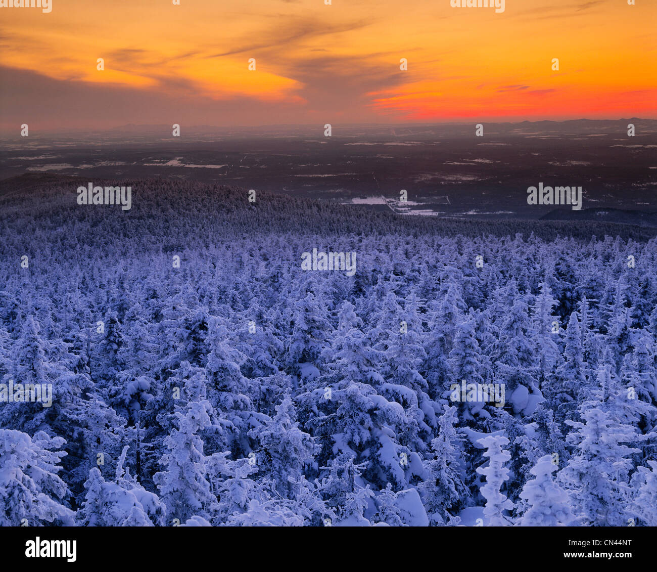 Snow-Covered Mont-Megantic, Eastern Townships, Quebec Stock Photo - Alamy