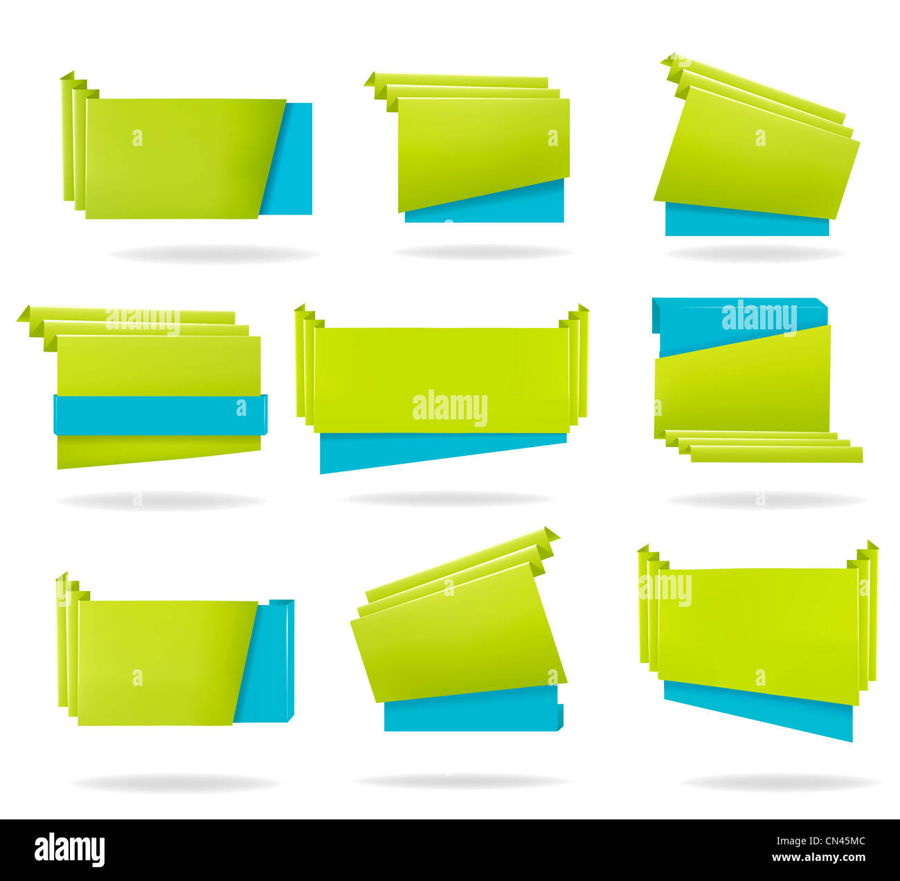 Set of colorful origami paper banners Stock Photo - Alamy