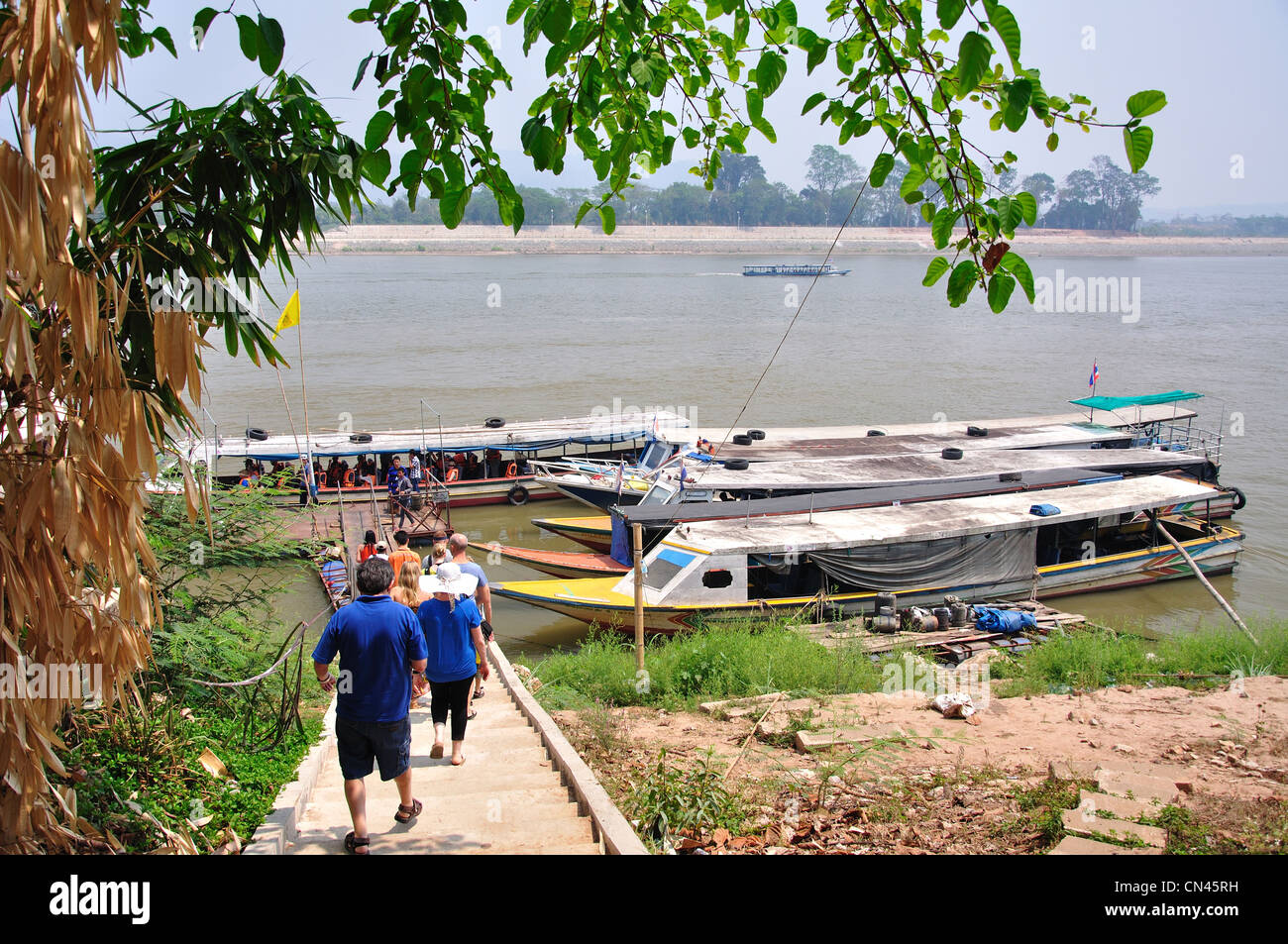 Boat departure point for river crossing to Laos, The Golden Triangle ...