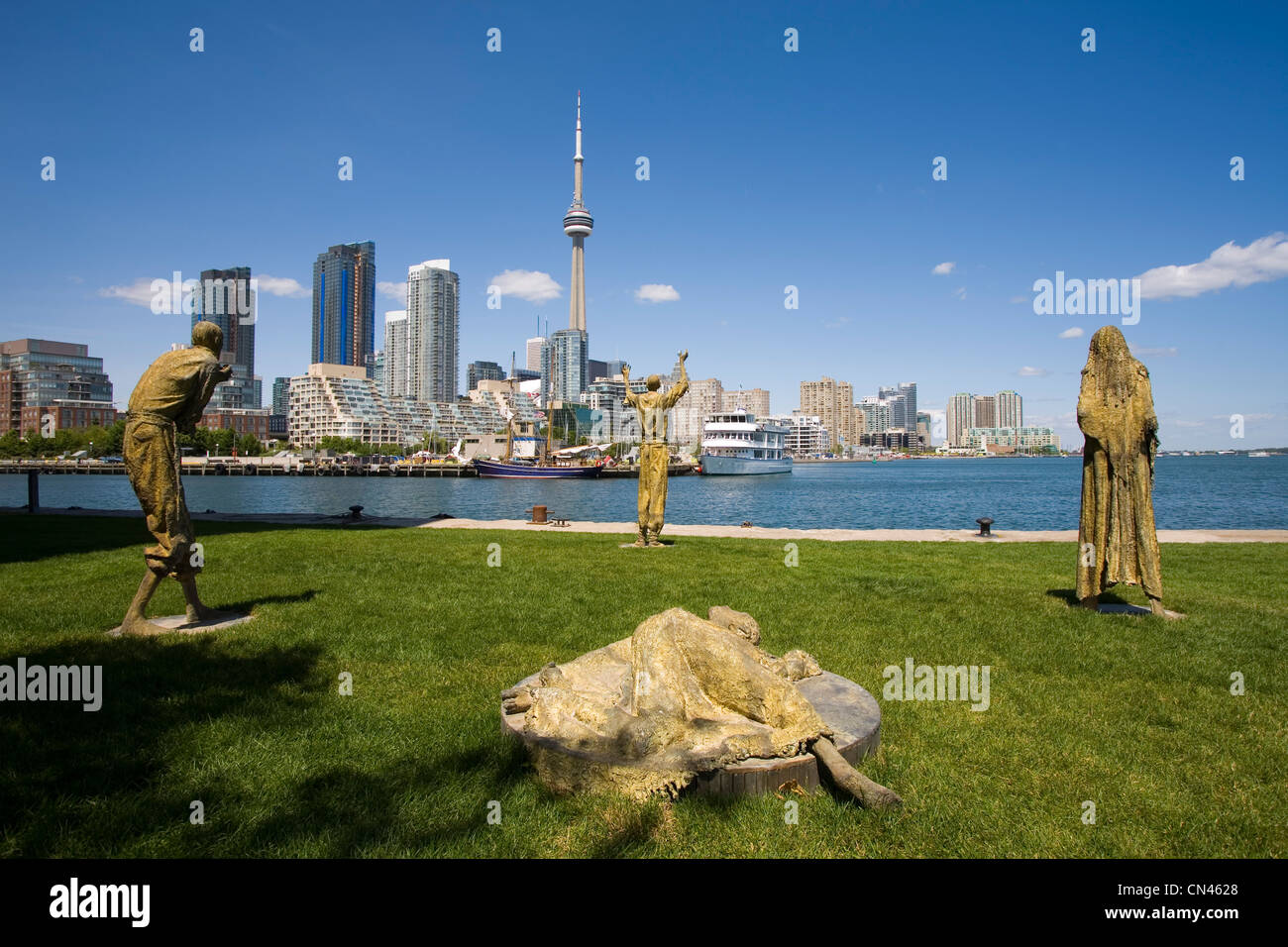 Ireland Park with CN Tower in City Skyline, Toronto, Ontario Stock ...