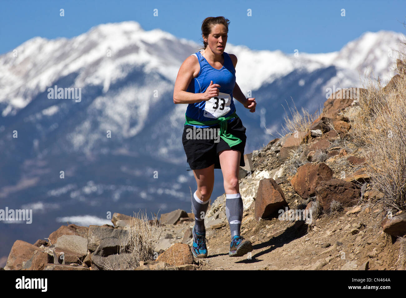 Runners compete in the Run Through Time Half Marathon, Salida, Colorado ...