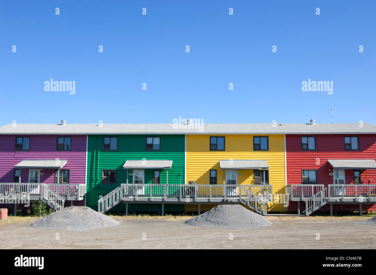 Colourful Housing, Inuvik, Northwest Territories Stock Photo - Alamy