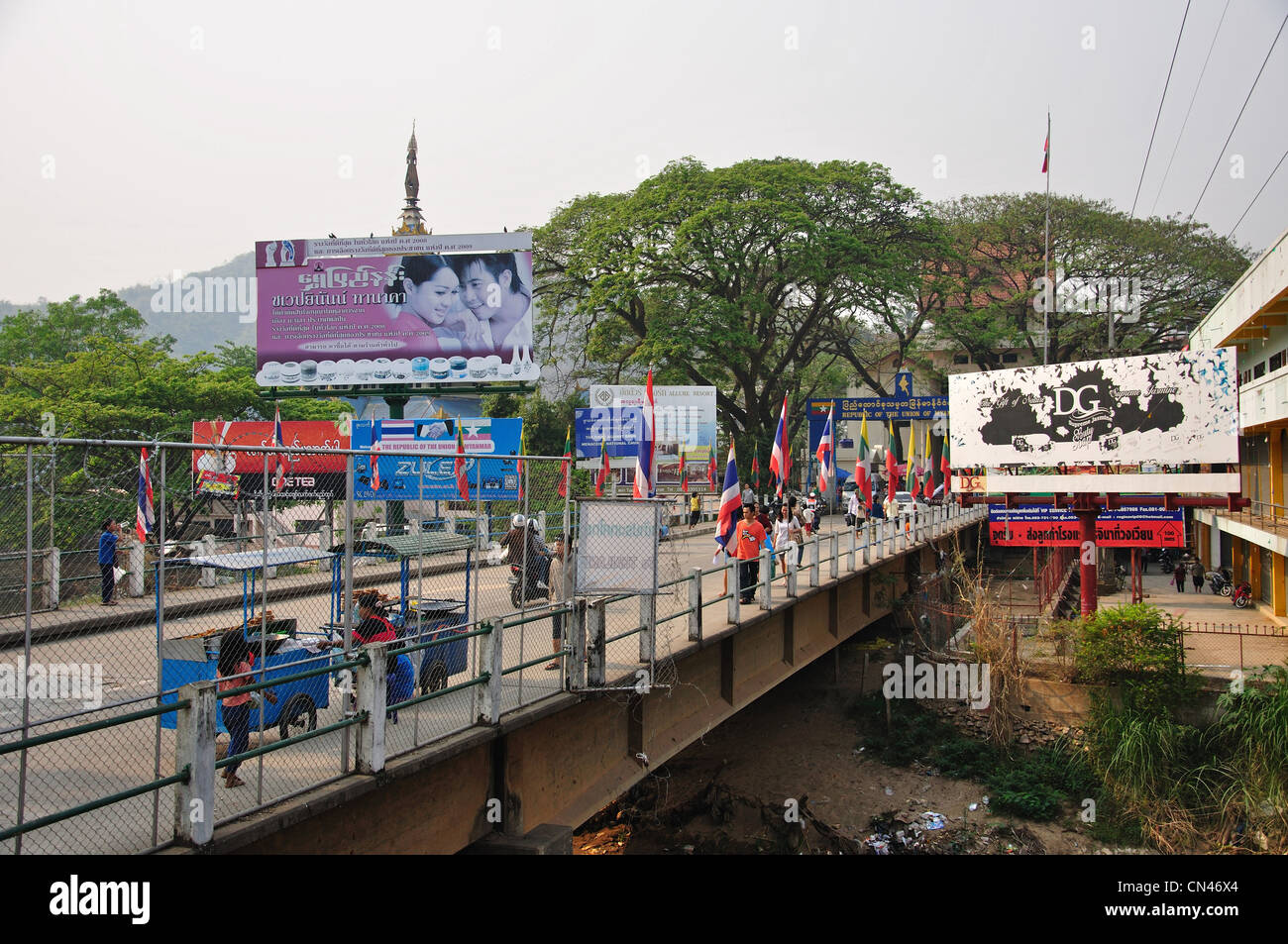 Thai-Myanmar border at Maesai, Maesai District, Chiang Rai Province ...