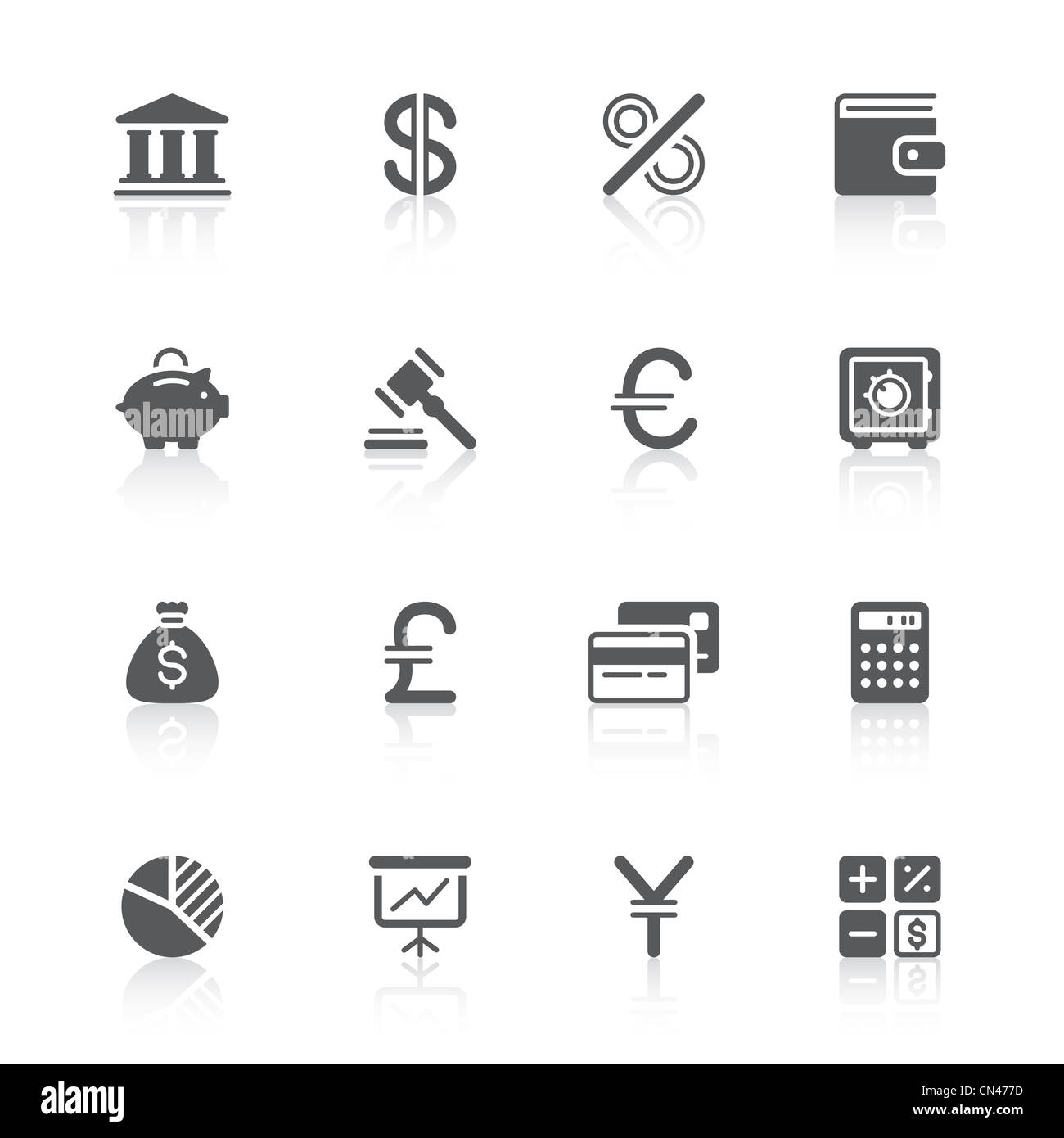 Bank finance icons signs Cut Out Stock Images & Pictures - Alamy