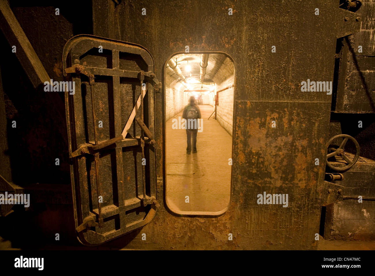 Ukraine, Crimea, Balaklava, corridor in a former military base for ...