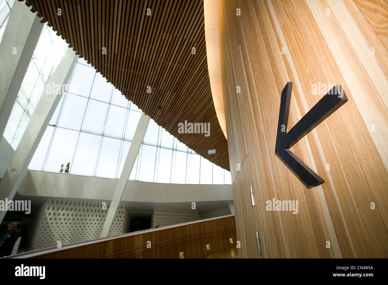 Norway, Oslo, wood structure in the hall of the new Opera house by ...