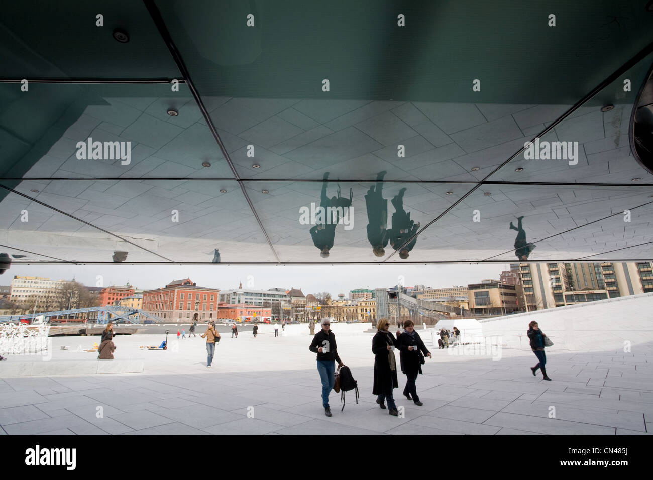 Norway, Oslo, the entrance of the new Opera house by Snohetta ...