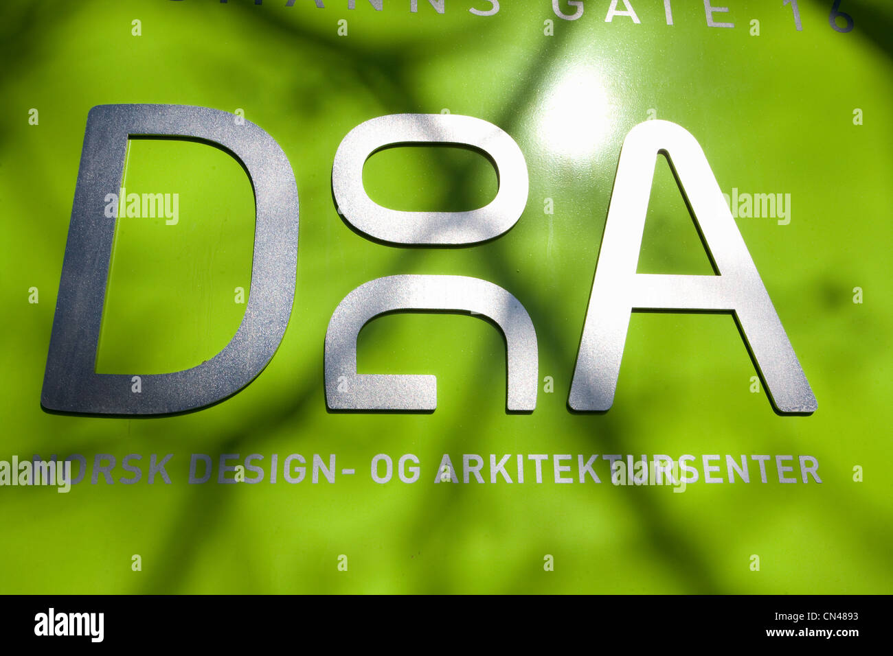 Norway, Oslo, logo of the Norwegian center for design and architectur ...