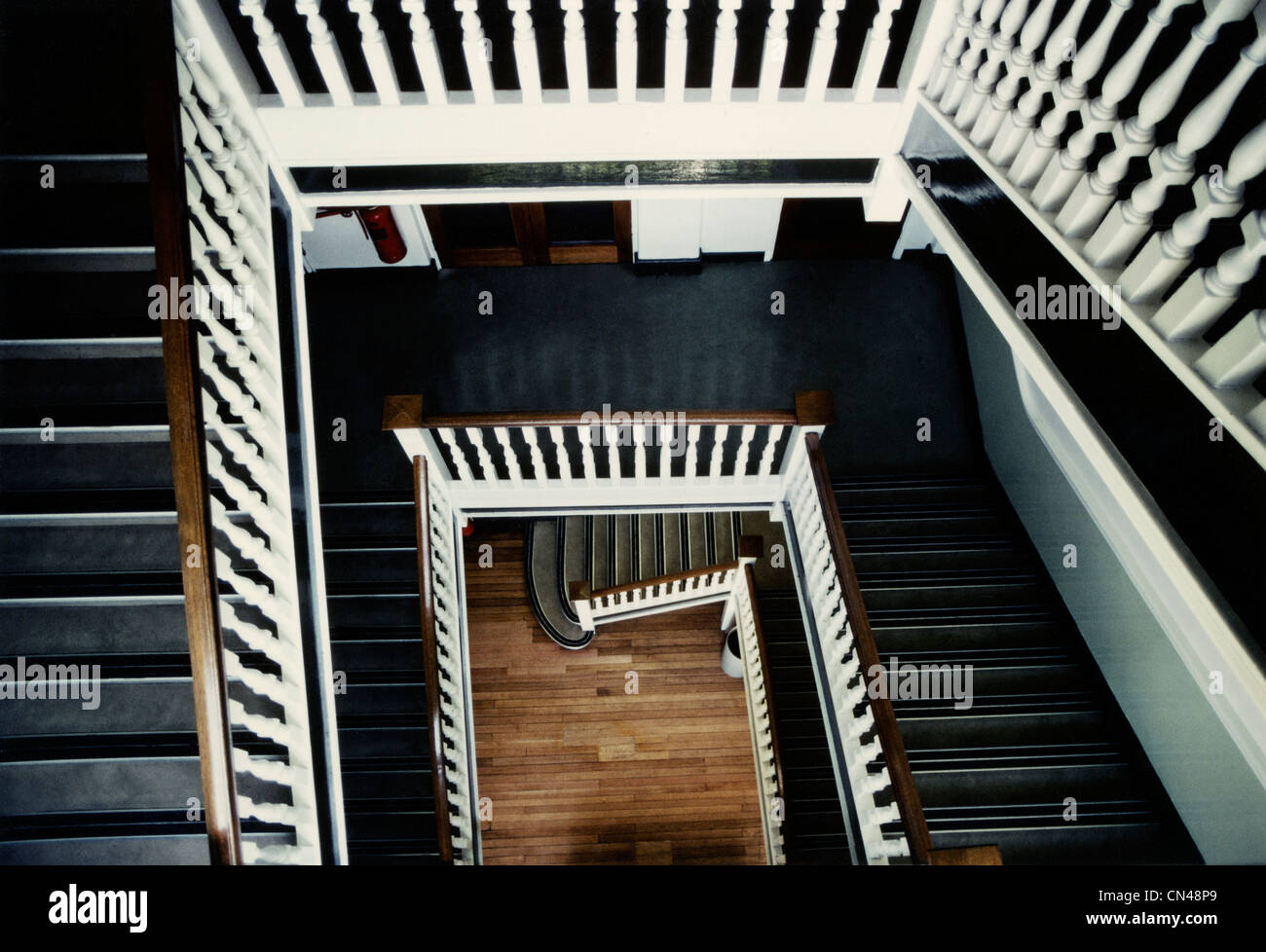 descending or ascending stairs to a stairwell Stock Photo - Alamy