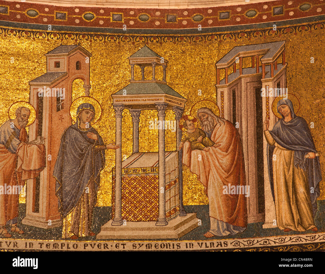 Rome - mosaic of Presentation in the Temple in Santa Maria in ...