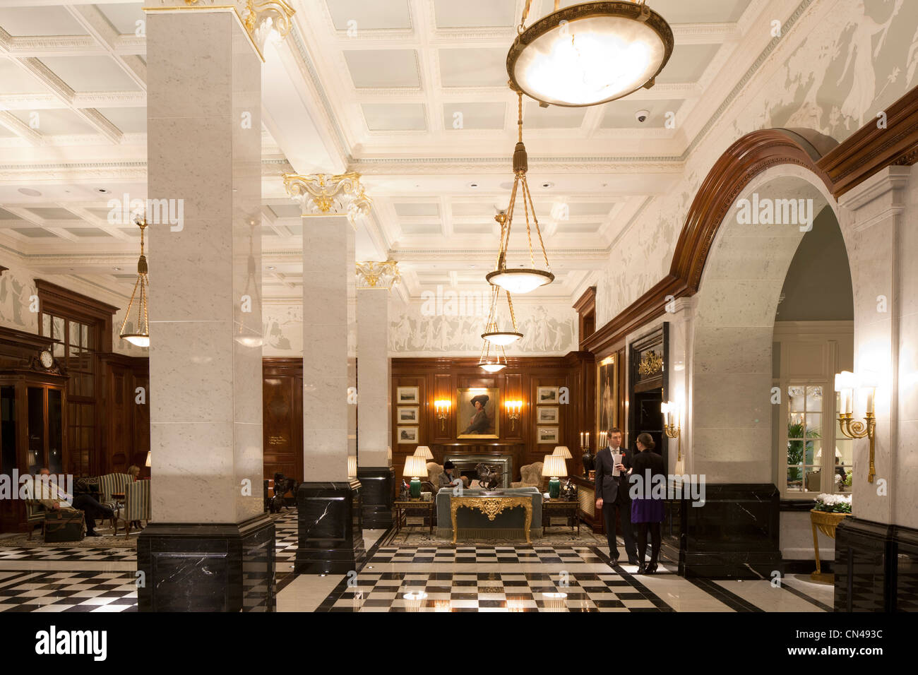 United Kingdom, London, The Strand, Savoy hotel designed by architect T ...
