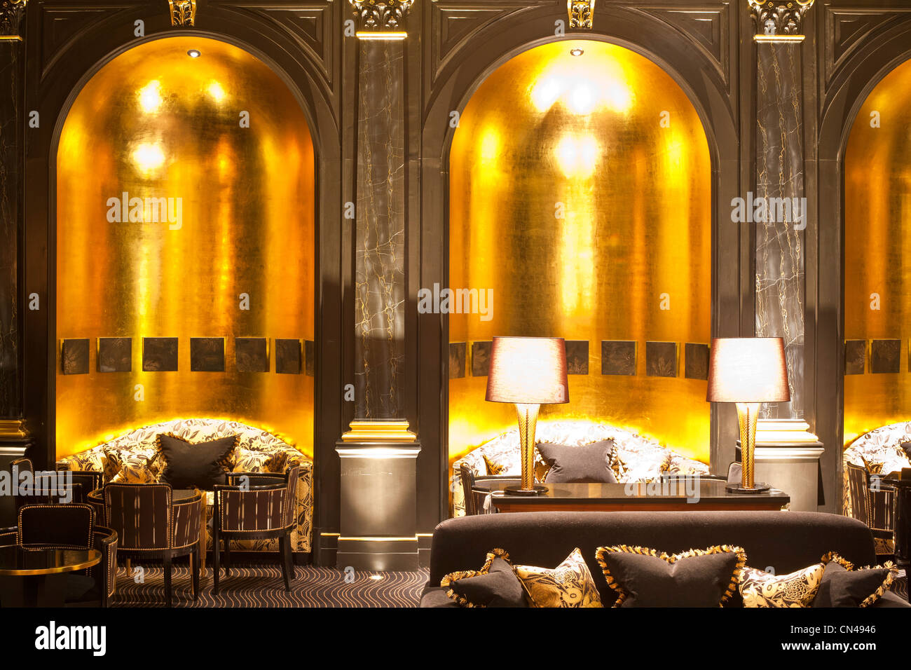 United Kingdom, London, The Strand, Savoy hotel designed by architect T ...