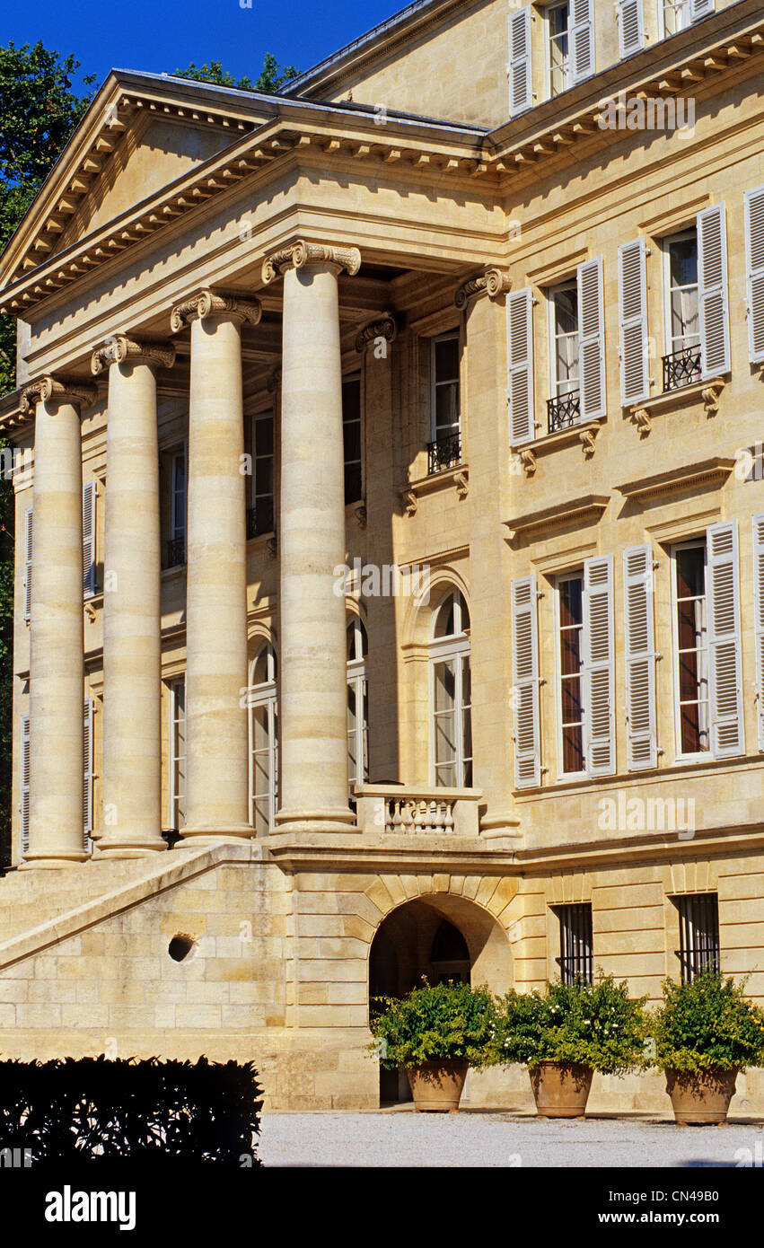 France, Gironde, Bordeaux Wine Region, Chateau Margaux, neoclassical ...