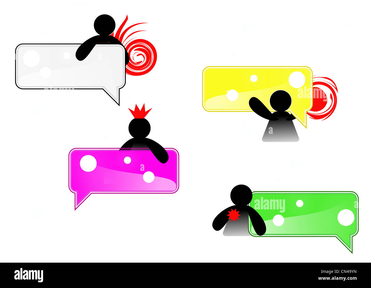 Small man grab tag icon Stock Photo - Alamy