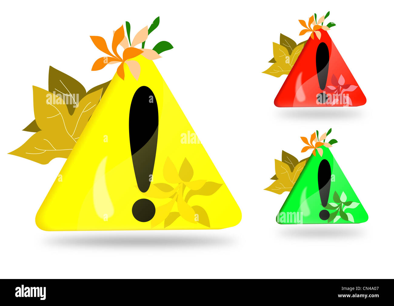 Colorful exclamation mark icon Stock Photo - Alamy