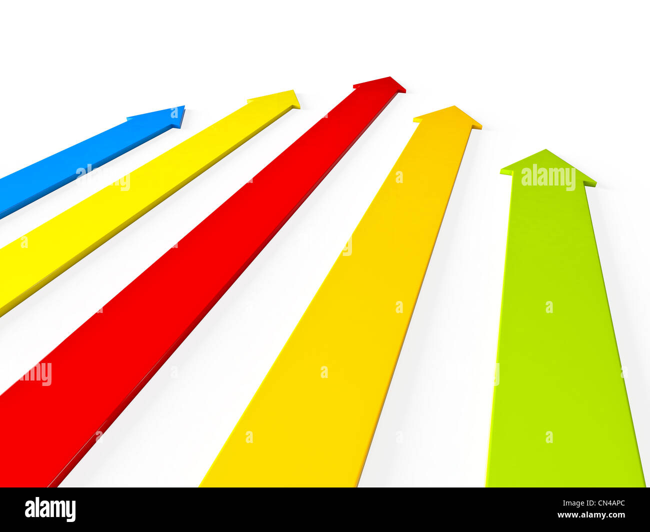 Upward rising colorful arrows isolated Stock Photo - Alamy