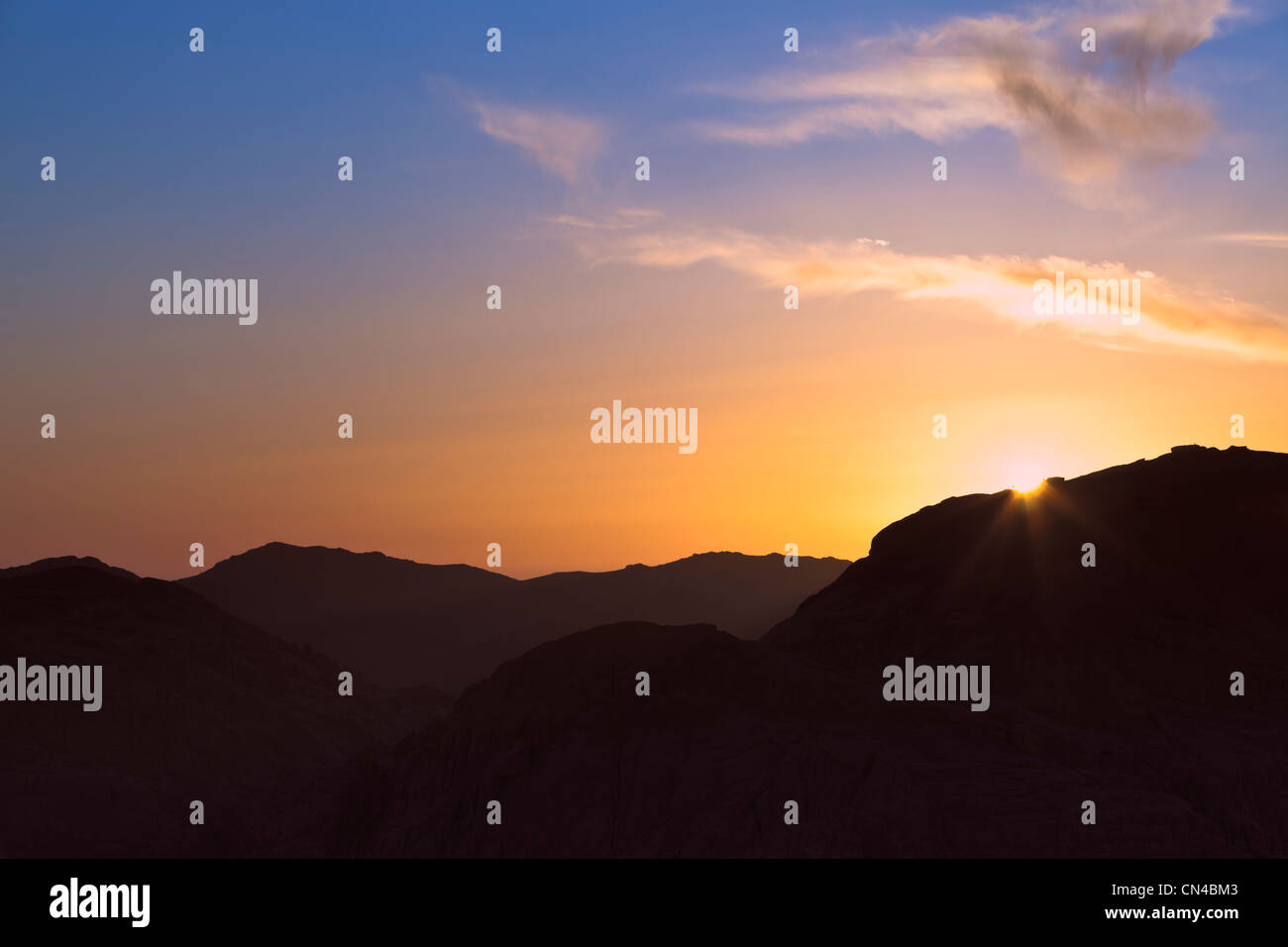 Sunset view from the top of Mount Sinai, Egypt Stock Photo - Alamy