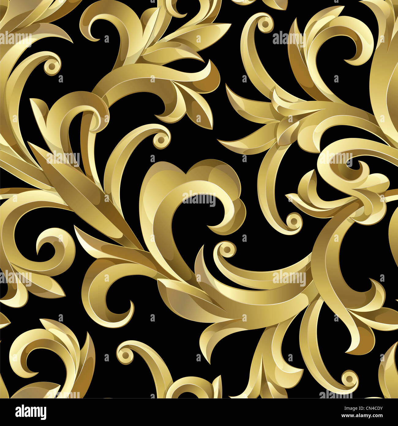 Black and gold damask pattern hi-res stock photography and images - Alamy