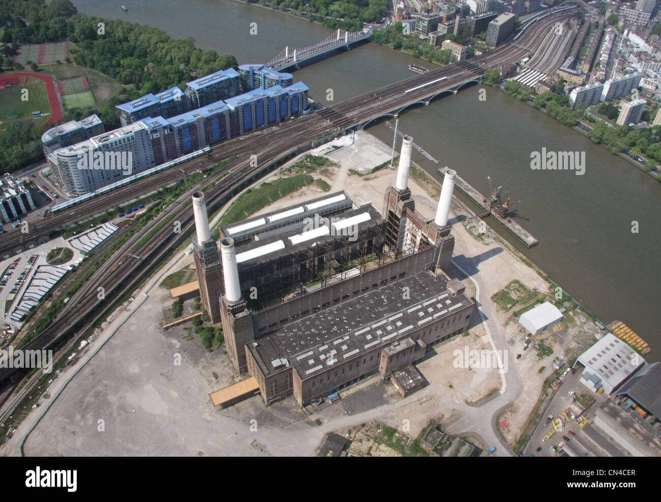 aerial view of Battersea Power Station, Nine Elms, London SW8 Stock ...