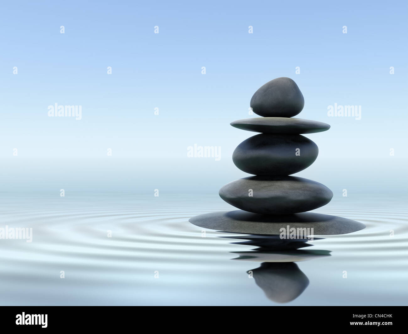 Zen stones in water Stock Photo - Alamy