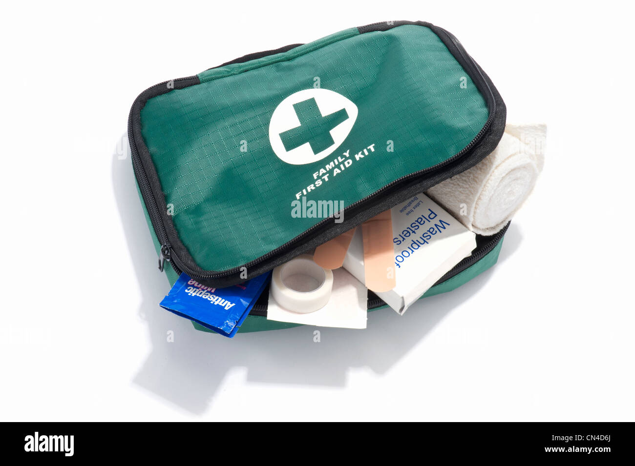 A family first aid kit showing its contents Stock Photo - Alamy