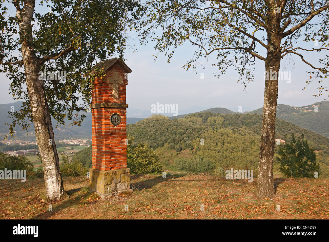 Spain, Catalonia, Natural Park of Garrotxa, A lot, volcano Stock Photo ...