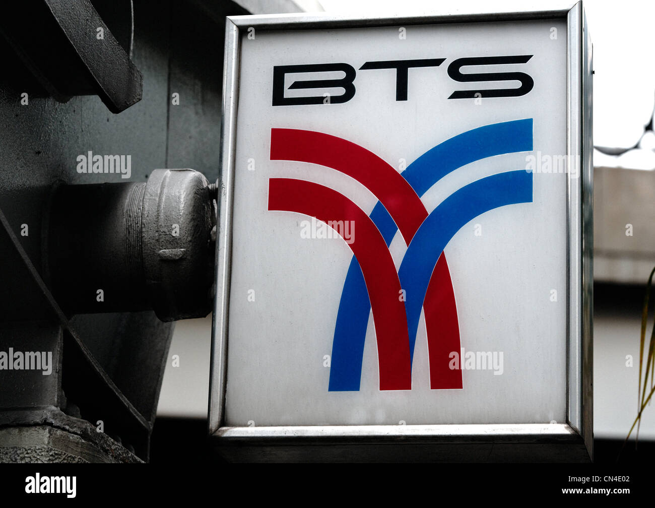 Sign for the Bangkok Transport System, also known as the Sky Train ...