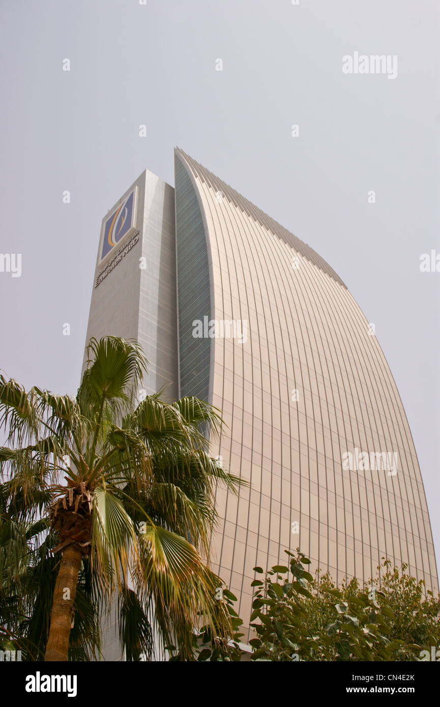 National bank of dubai building on the dubai creek hi-res stock ...