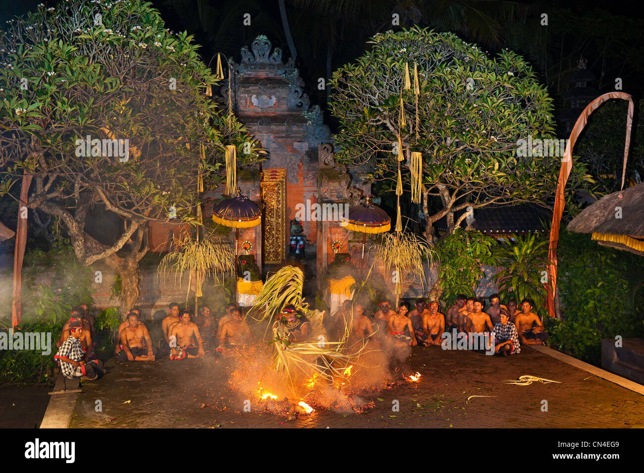 Indonesia, Bali Island, Batubulan village, Kecak dance with Sahadewa ...